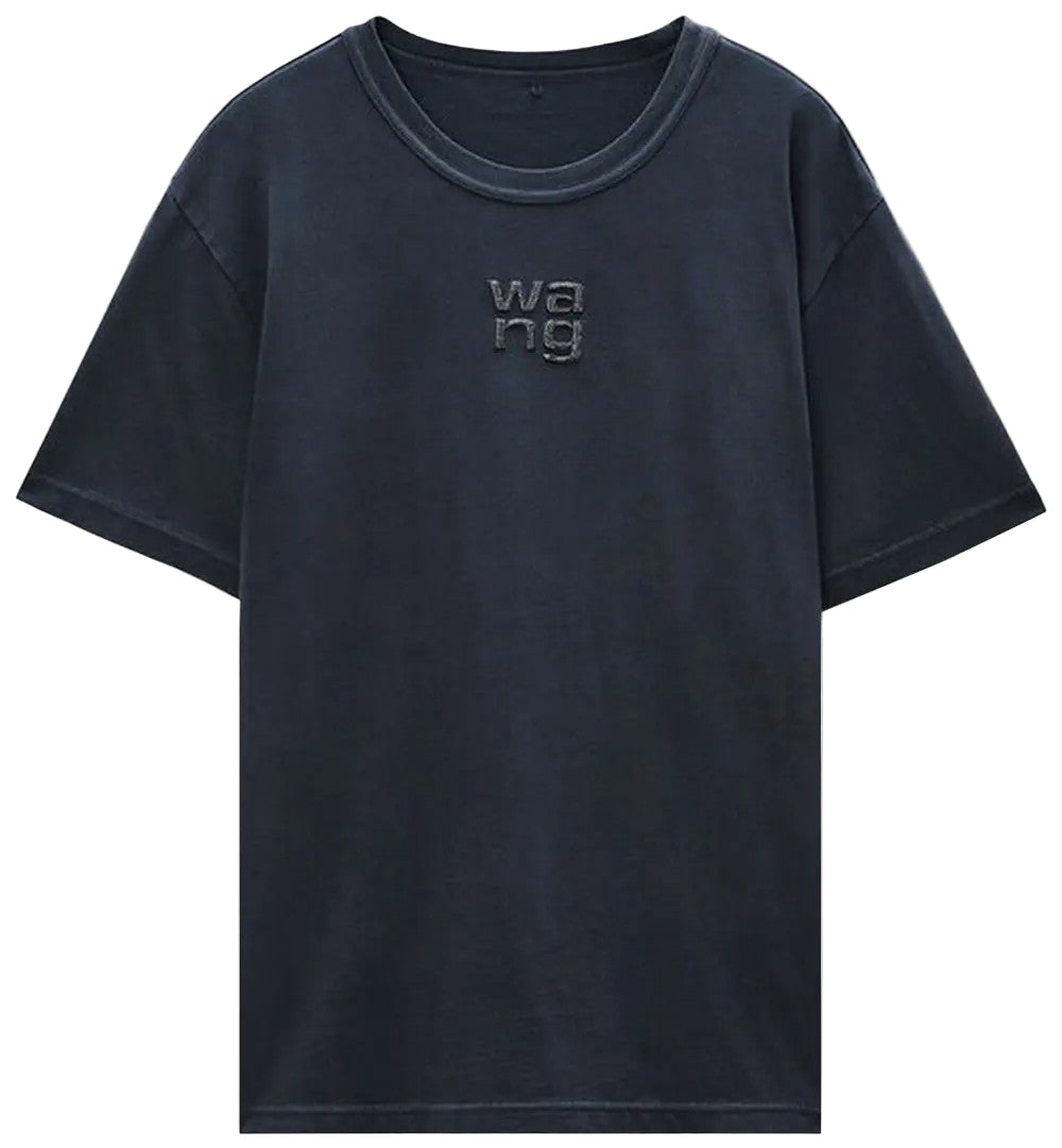Short Sleeve Tee W/ Hotfix Logo (Washed BlacK) – tons-shop