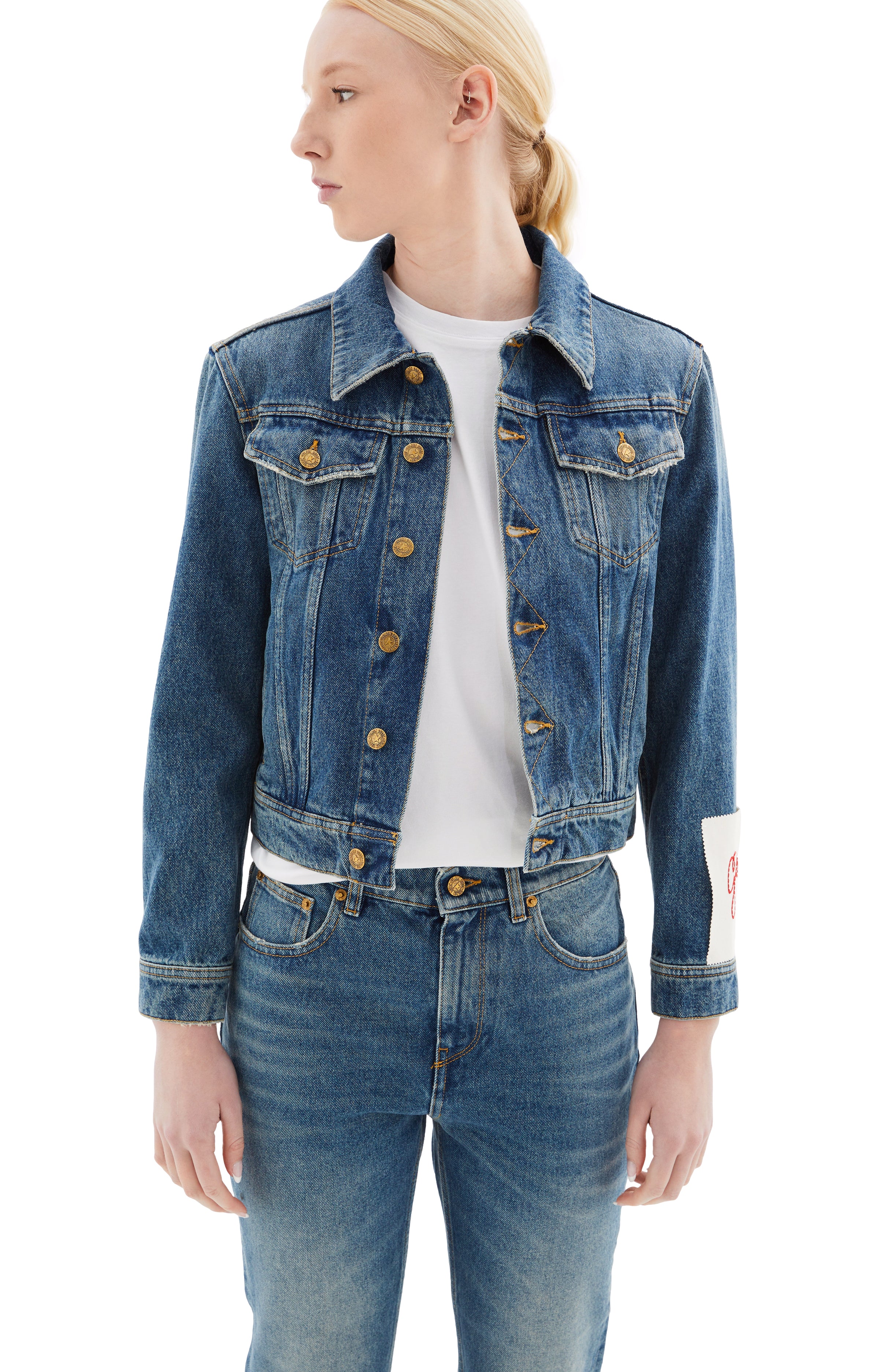Women's Regular Washed Denim Jacket (Blue) – tons-shop