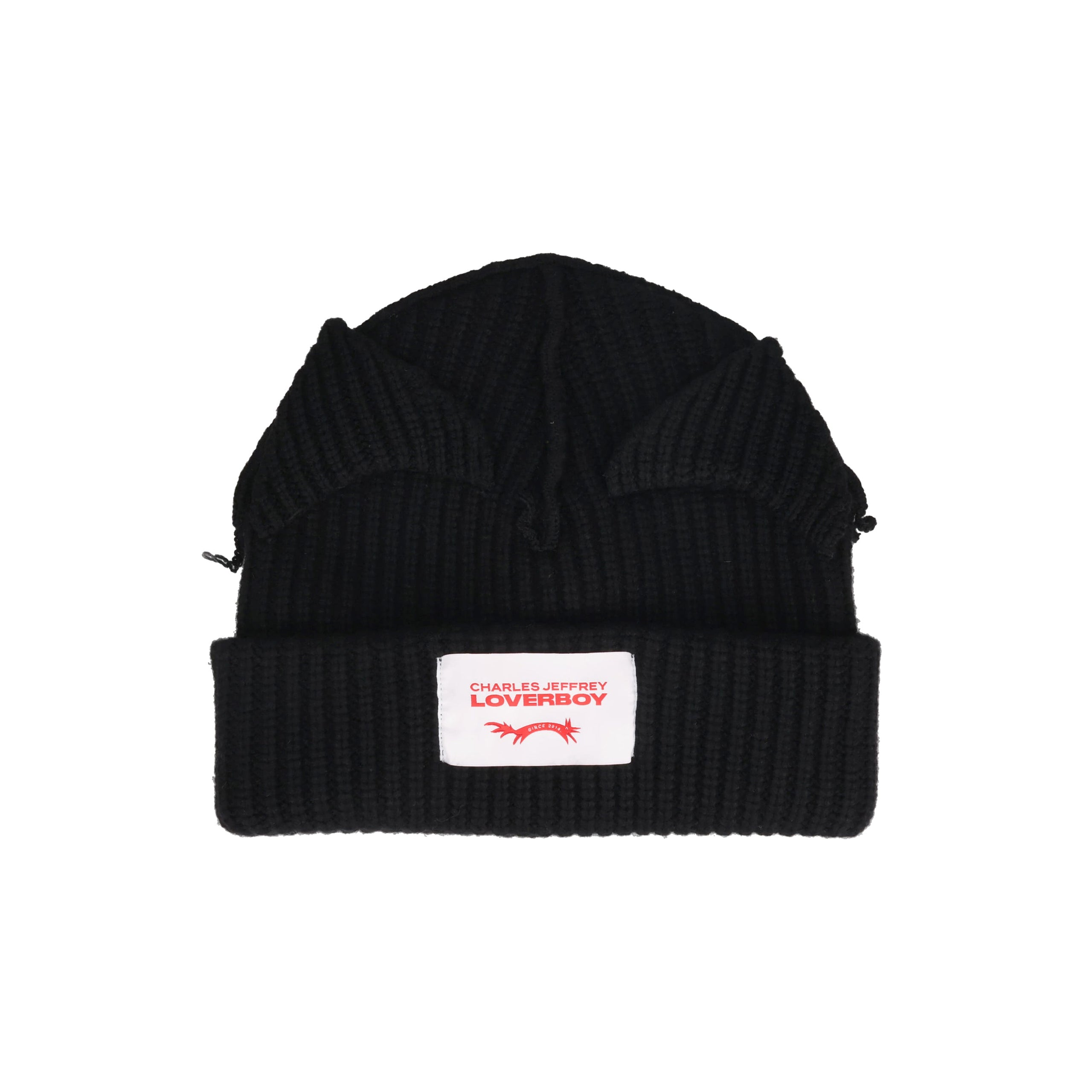 Supersized Chunky Ears Beanie (Black) – tons-shop