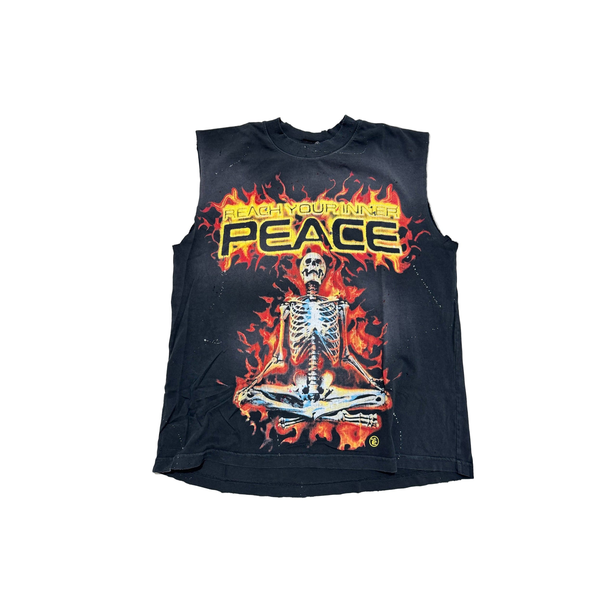 Inner Peace Skeleton Sleeveless T-shirt (Black) – tons-shop