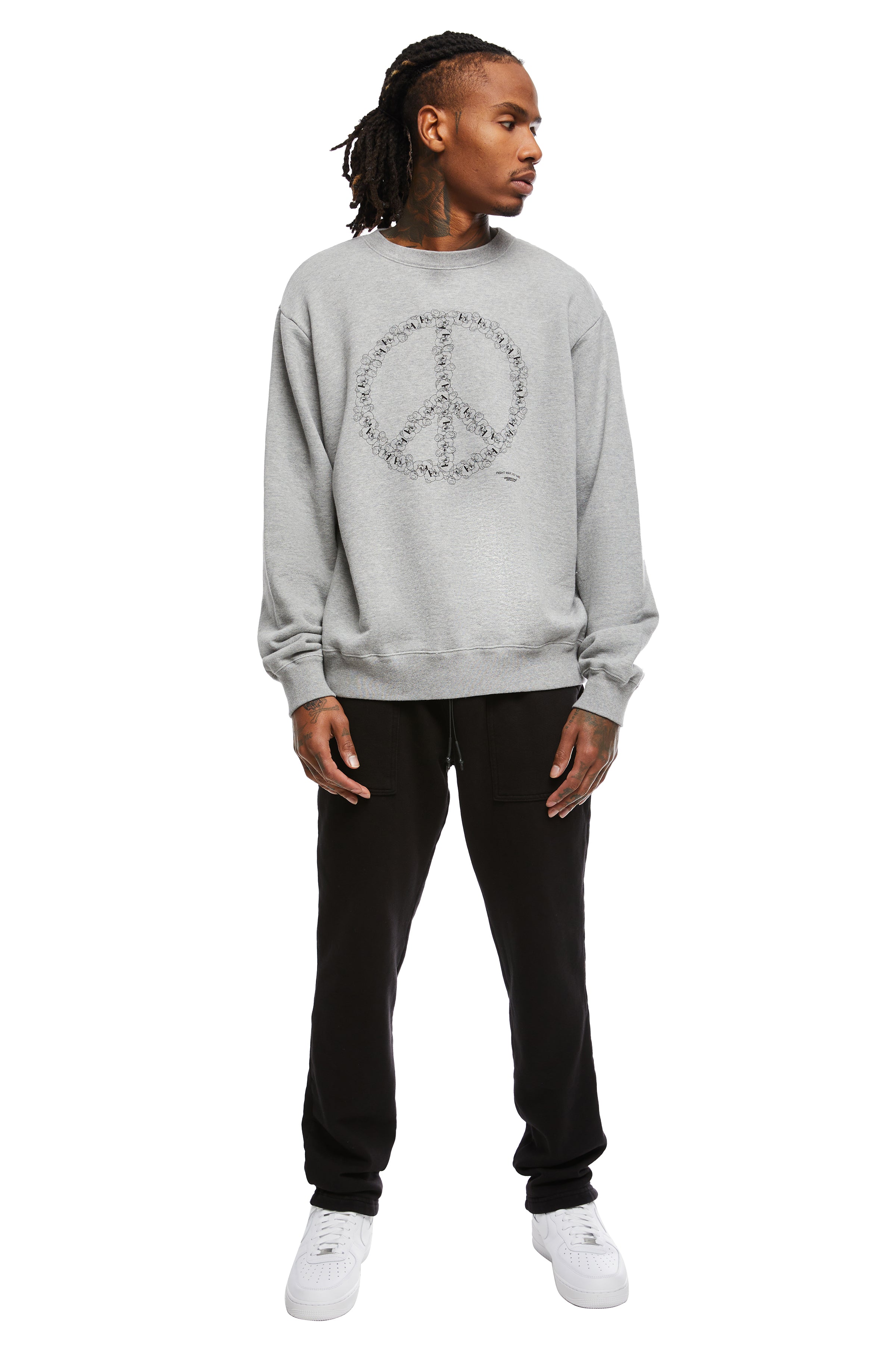 Peace Sign Sweatshirt In Grey - Buy Online – tons-shop